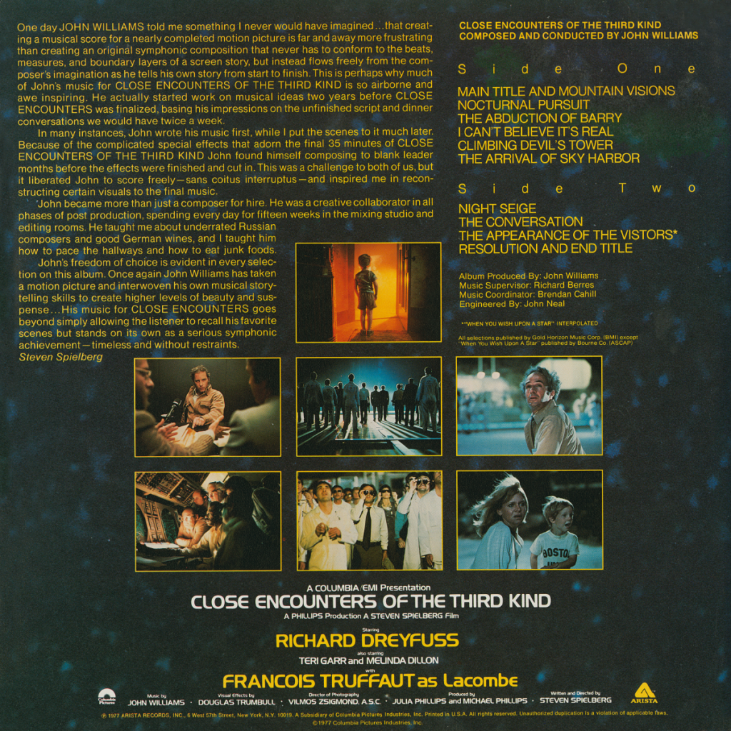 Original Motion Picture Soundtrack – Close Encounters of the Third Kind ...