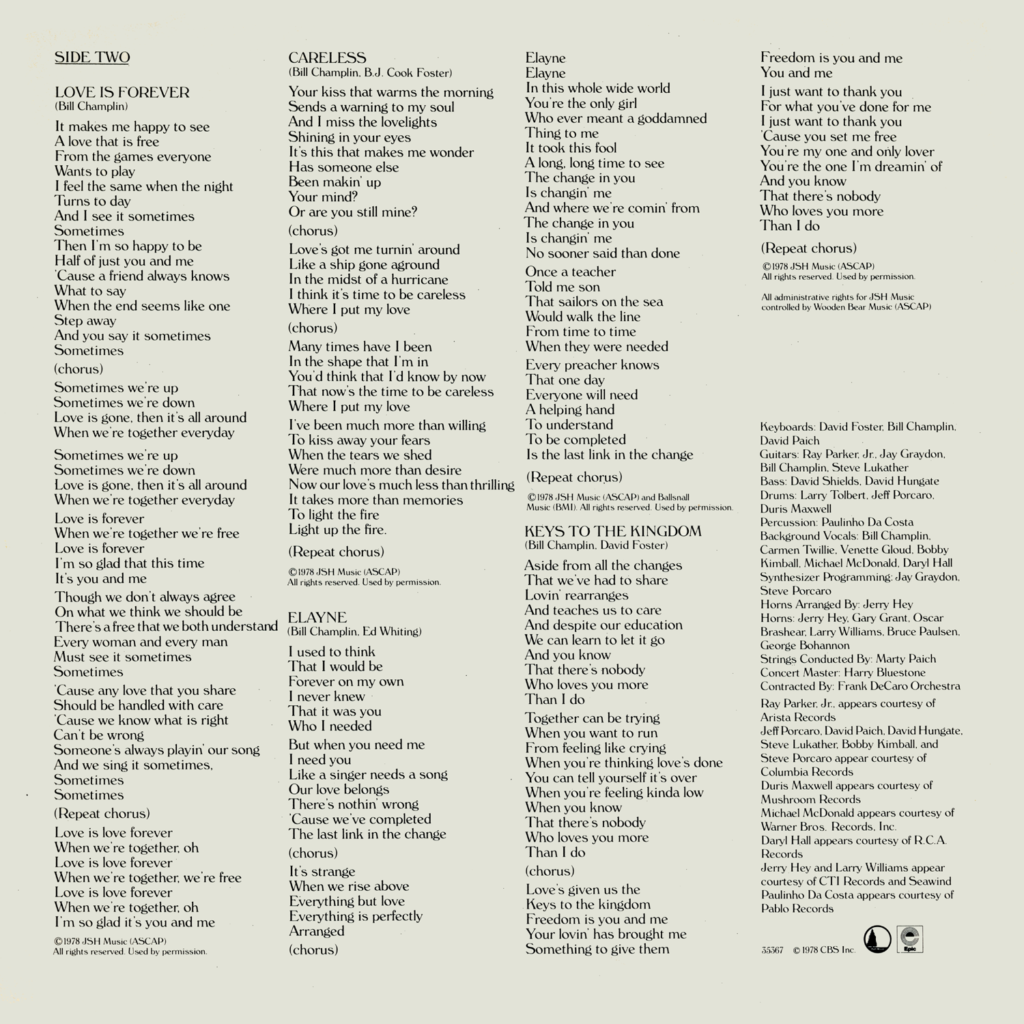 Bill Champlin – Single | Vinyl Album Covers.com